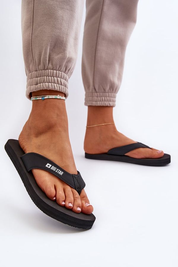 LIGHTWEIGHT WOMEN'S FOAM FLIP-FLOPS BIG STAR BLACK