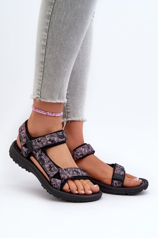 WOMEN'S LIGHTWEIGHT SPORTS SANDALS BLACK AND PINK LUMERIA