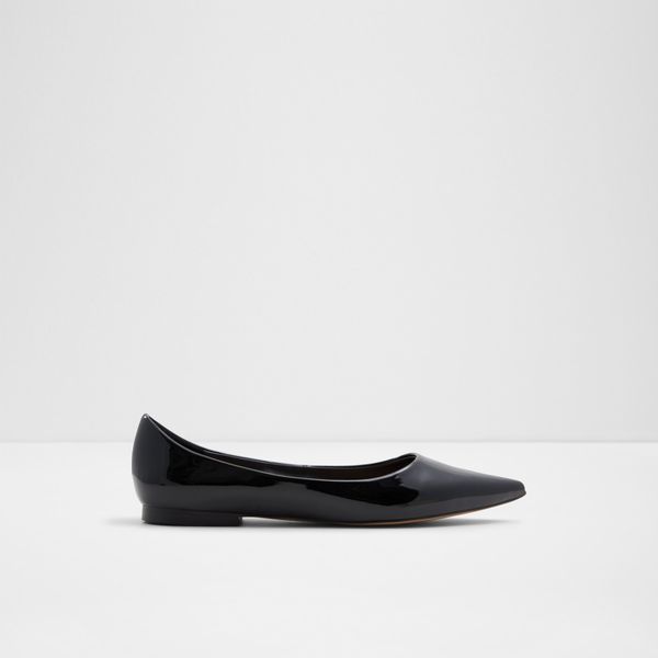 BLACK WOMEN'S PATENT LEATHER BALLERINAS ALDO STESSYFLAT