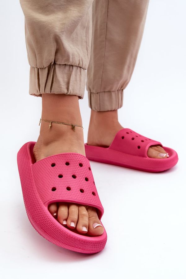 WOMEN'S FOAM SLIPPERS WITH THICK SOLES FUCHSIA BEULA