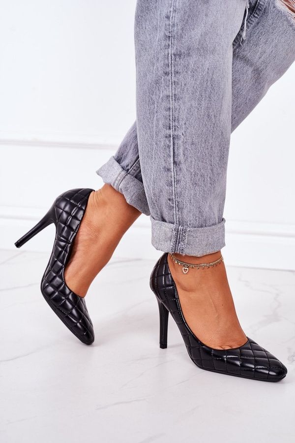 PS1 ELEGANT QUILTED HEELS BLACK ROSANNA