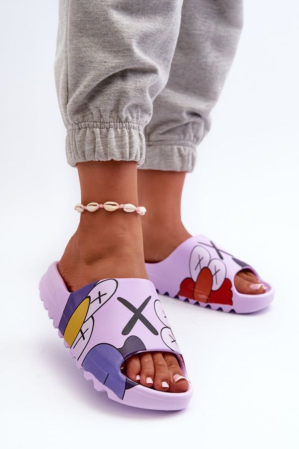 PS1 RUBBER SLIPPERS WITH DARK BEIGE PRINT MONSTERS