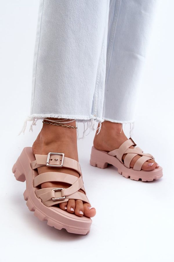 SCENTED WOMEN'S SLIDES WITH LOW HEEL ZAXY