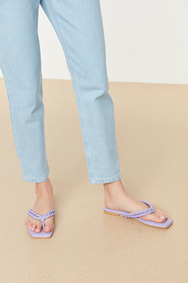 TRENDYOL LILAC FLAT TOE WOMEN'S FLIP-FLOPS SLIPPERS