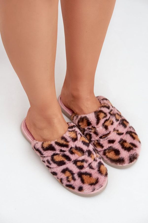 FURRY WOMEN'S SLIPPERS LEOPARD INBLU