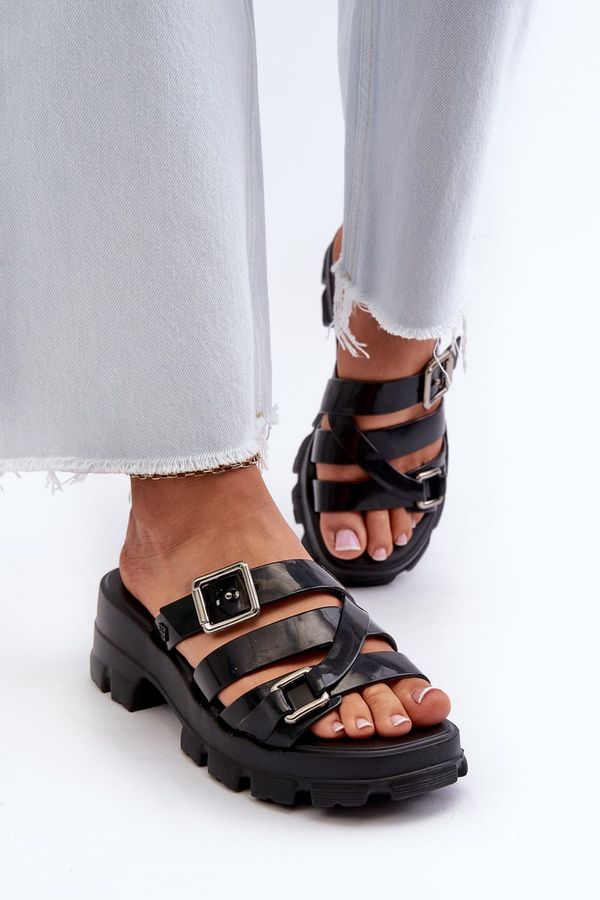 WOMEN'S LOW-HEELED SLIPPERS ZAXY BLACK