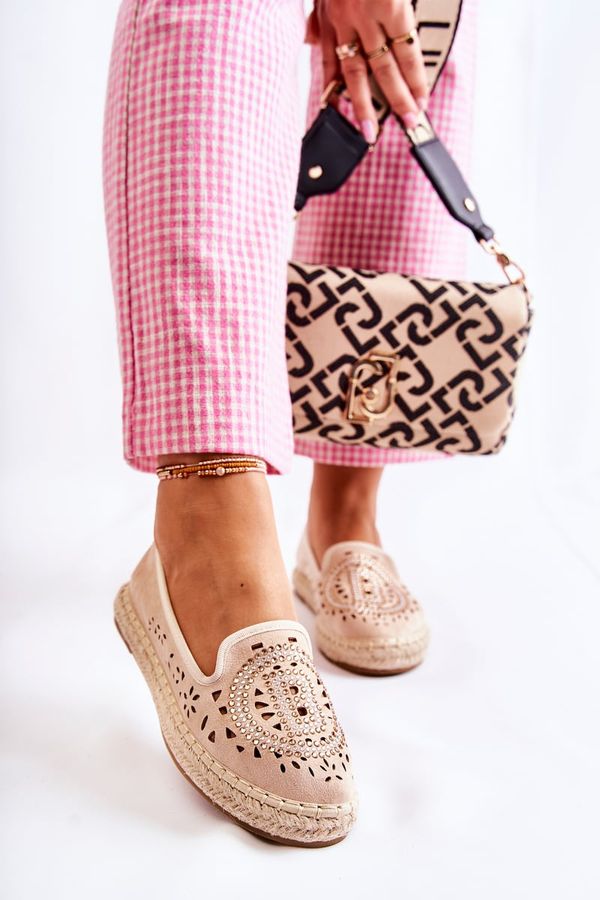 S. BARSKI OPENWORK SLIP-ON WOMEN'S ESPADRILLES BEIGE MEREDITH