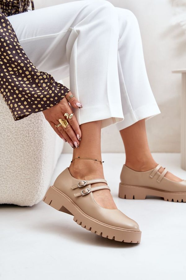 FI1 WOMEN'S BROGUES WITH STRAPS BEIGE RIALUNA