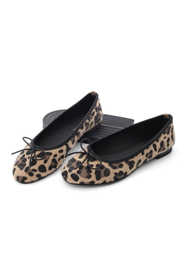 MARJIN WOMEN'S DAILY BALLET FLATS ROUND NOSE BALLERINA BALLET FLATS ADUSA LEOPARD