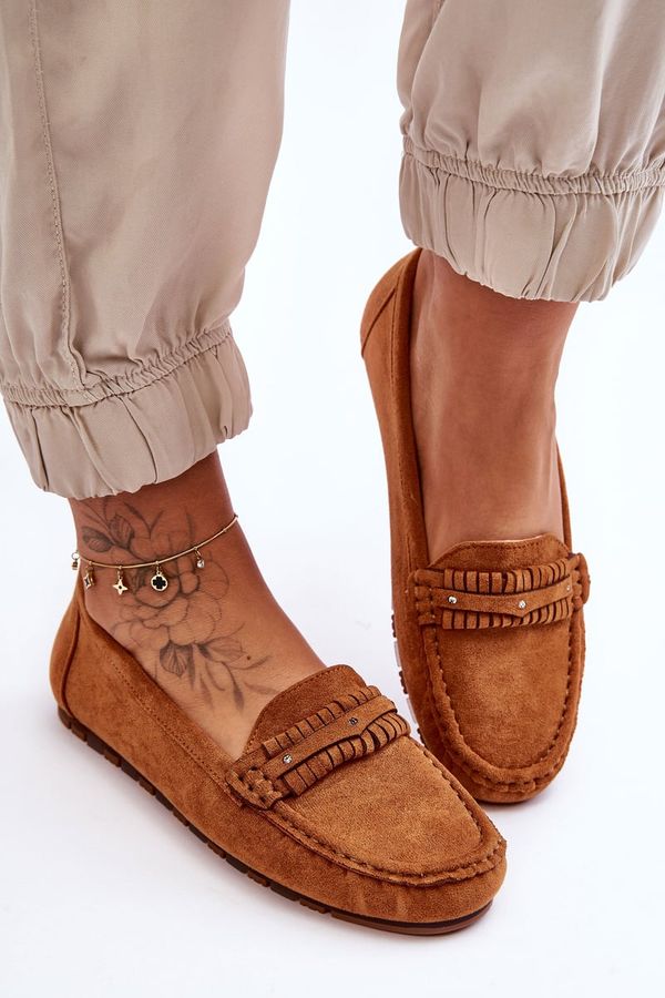 PG1 WOMEN'S SUEDE LOAFERS CAMEL CLORIE