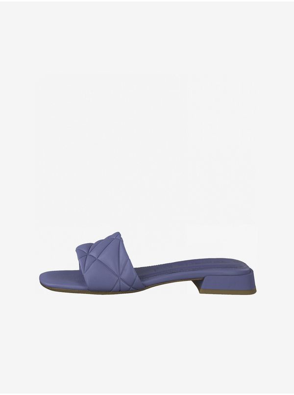 BLUE LEATHER SLIPPERS TAMARIS - LADIES