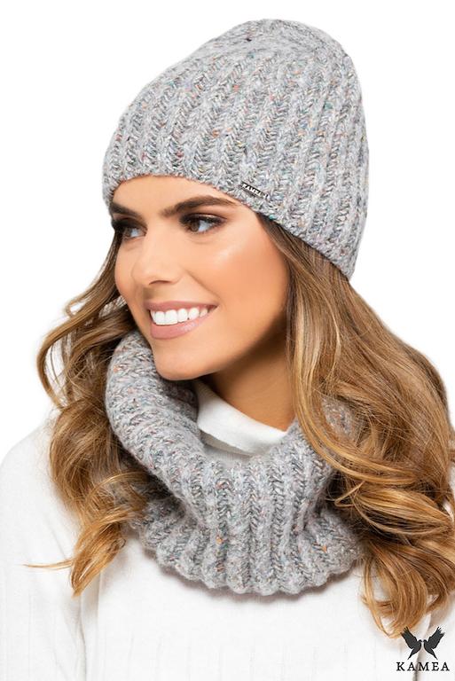 ŽENSKI SET KAMEA KAMEA_SET_HAT&CHIMNEY_K.19.263.05_LIGHT_GREY