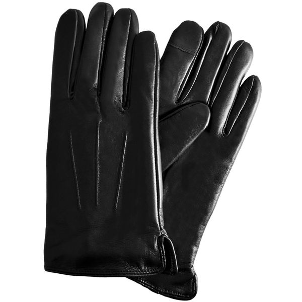 SEMILINE WOMAN'S WOMEN LEATHER ANTIBACTERIAL GLOVES P8207