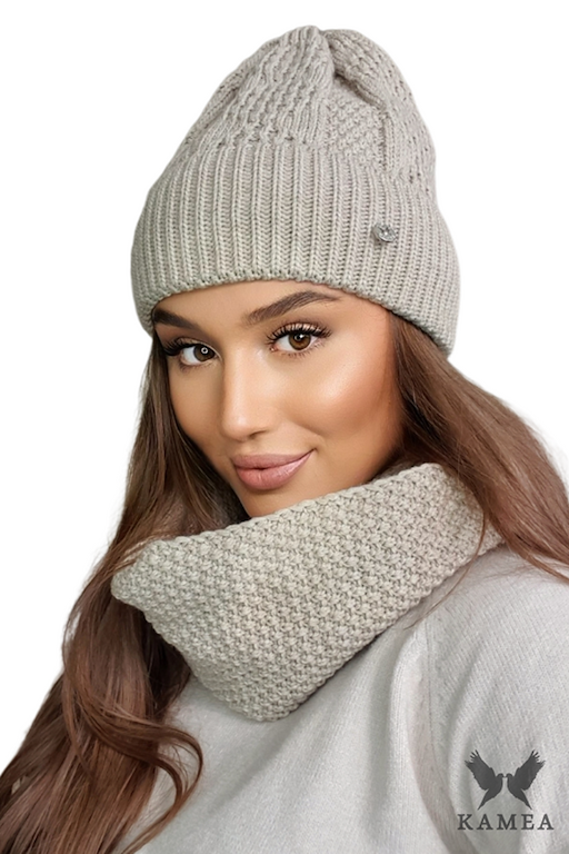 ŽENSKI SET KAMEA KAMEA_SET_HAT&CHIMNEY_K.22.255.03_BEIGE