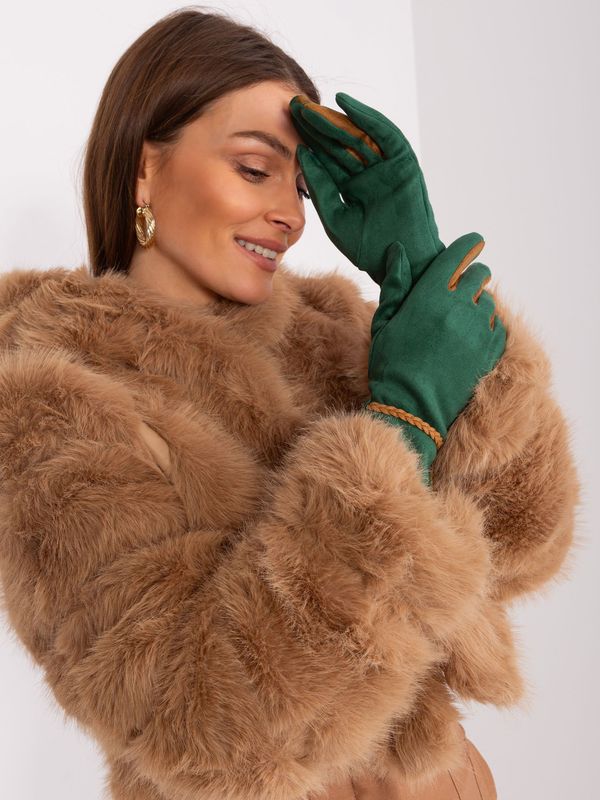 DARK GREEN ELEGANT WOMEN'S GLOVES
