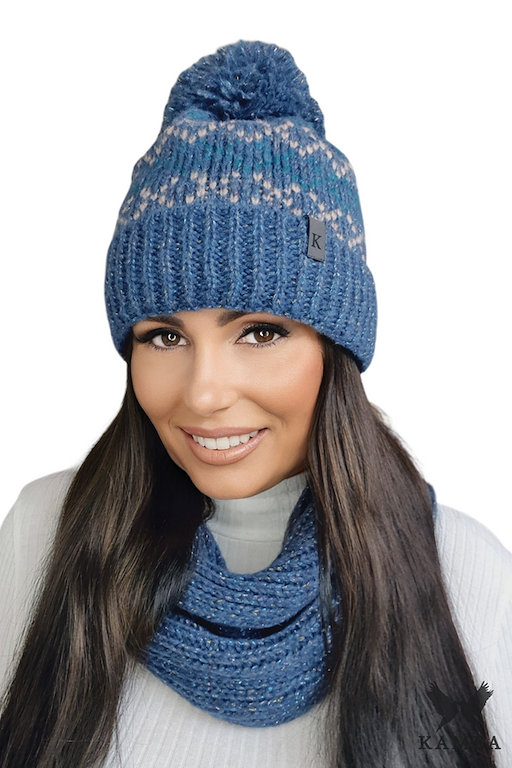 ŽENSKI SET KAMEA KAMEA_SET_HAT&CHIMNEY_K.21.263.16_JEANS