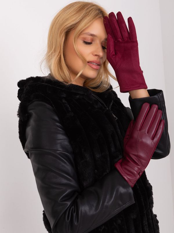 BURGUNDY, ELEGANT WOMEN'S GLOVES