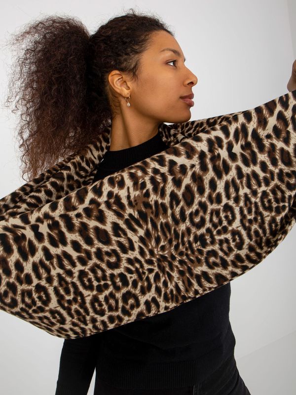 LADY'S BEIGE LEOPARD SCARF