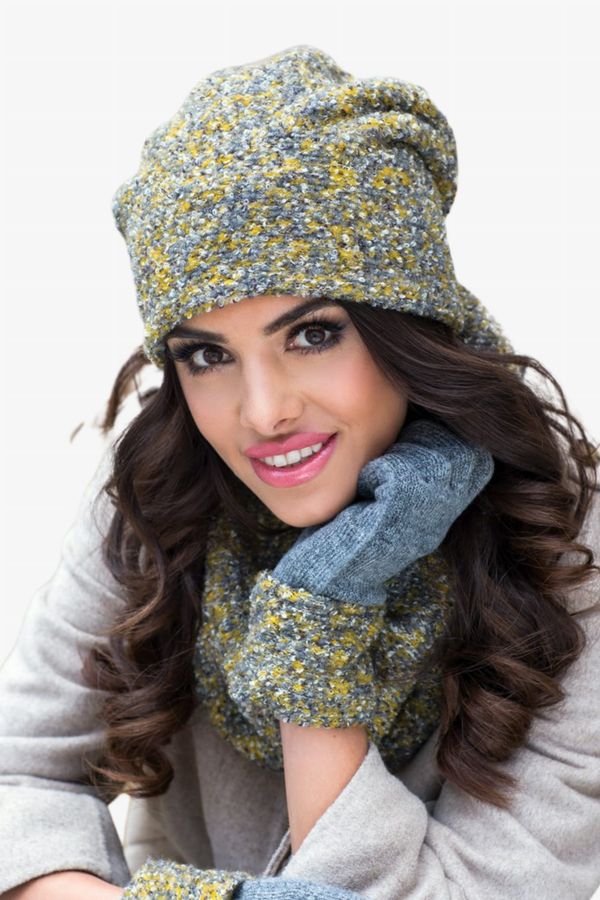 ŽENSKI SET KAMEA KAMEA_SET_HAT&SCARF_K.17.249.25_MUSTARD