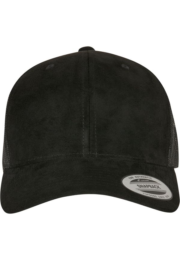 SUEDE LEATHER TRUCKER CAP BLACK