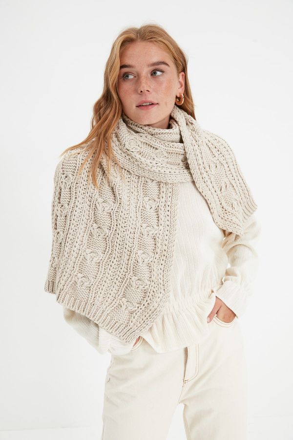 TRENDYOL BEIGE KNITTED DETAILED KNITWEAR SCARF