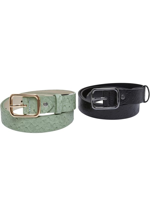 OSTRICH SYNTHETIC LEATHER STRAP 2-PACK BLACK/LEAF