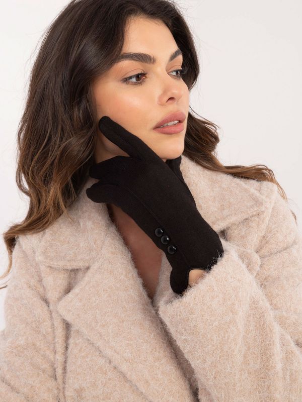 BLACK KNITTED WOMEN'S GLOVES
