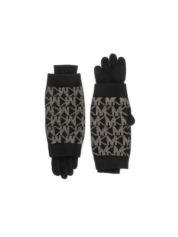MICHAEL KORS GLOVES - B0LD MK DOT GLOVES BLACK