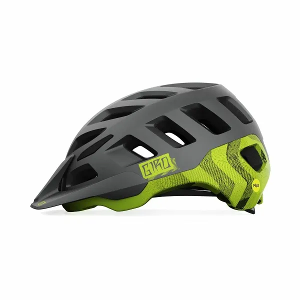 GIRO RADIX MIPS MAT METALLIC BLACK/LIME BICYCLE HELMET