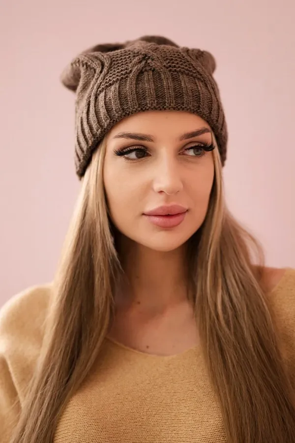 MARKA NIEZDEFINIOWANA CAP WITH FLEECE SYLWIA K244 MOCCA