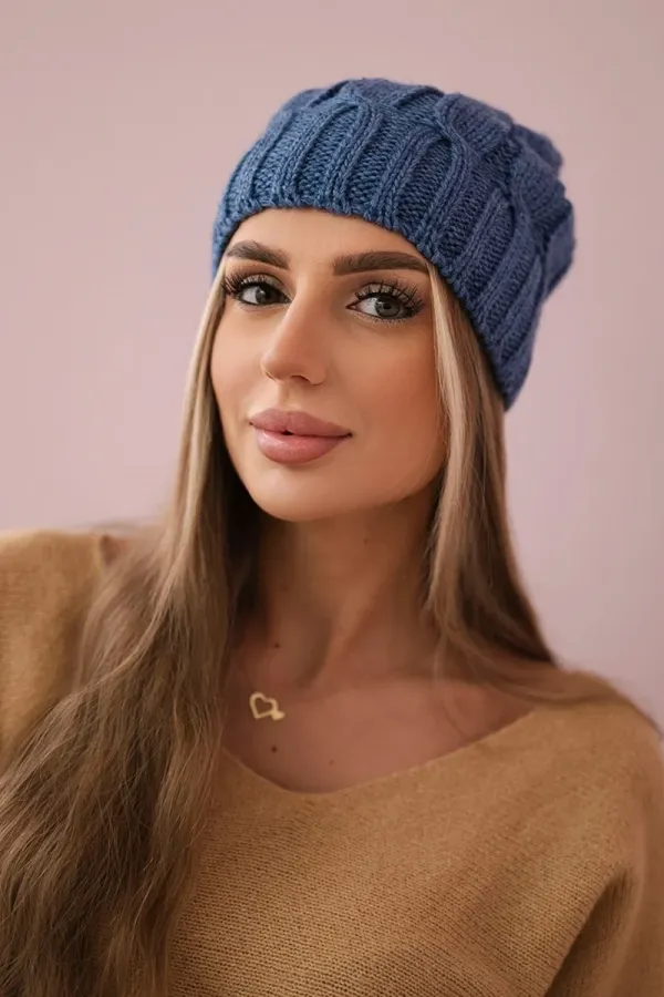 MARKA NIEZDEFINIOWANA CAP WITH FLEECE IWONA K221 JEANS