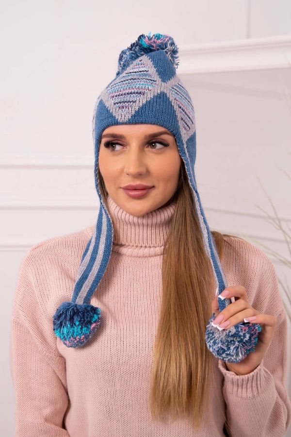 WOMEN'S CAP WITH LONG EARS EUNIKA K322 JEANS