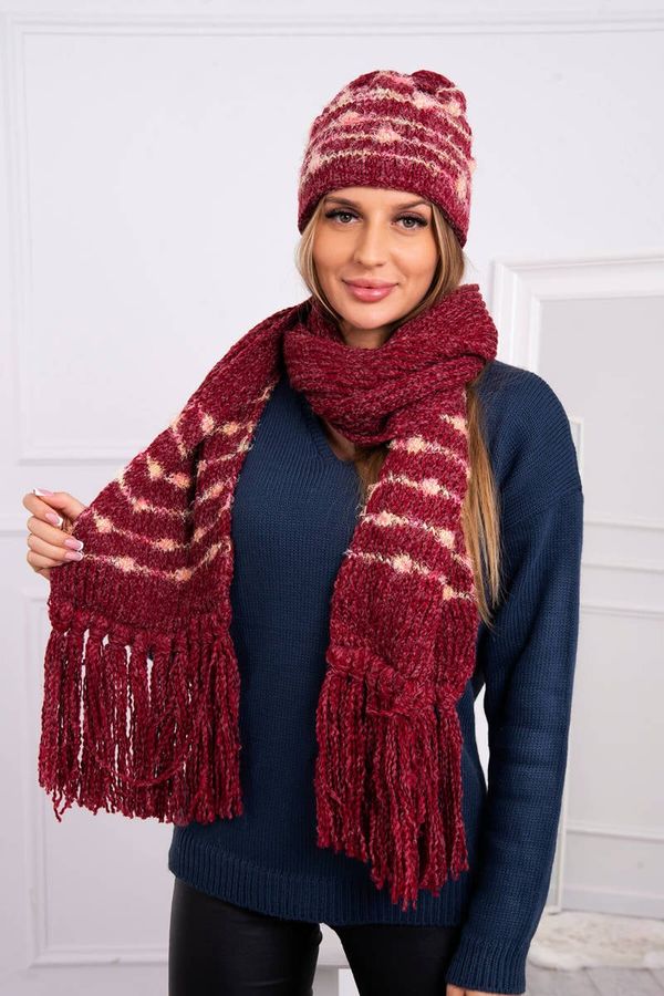 WOMEN'S SET WITH SCARF ANIKA K304 WINE