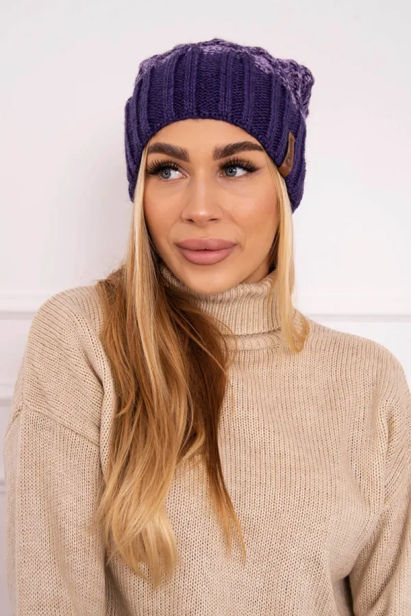 MARKA NIEZDEFINIOWANA CAP WITH FLEECE MILANO K203 PURPLE MELANGE+DARK PURPLE