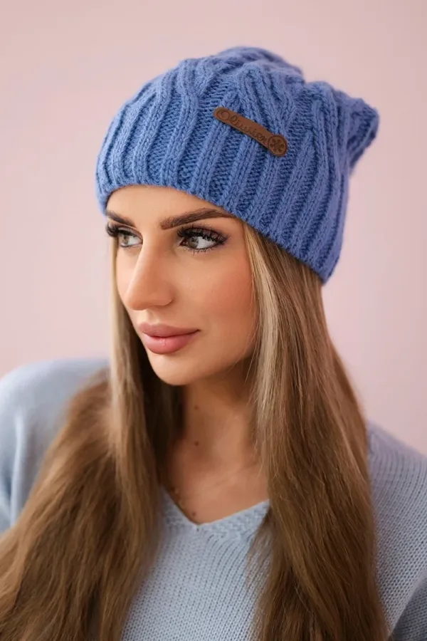 MARKA NIEZDEFINIOWANA CAP WITH FLEECE PAULINA K227 LIGHT JEANS