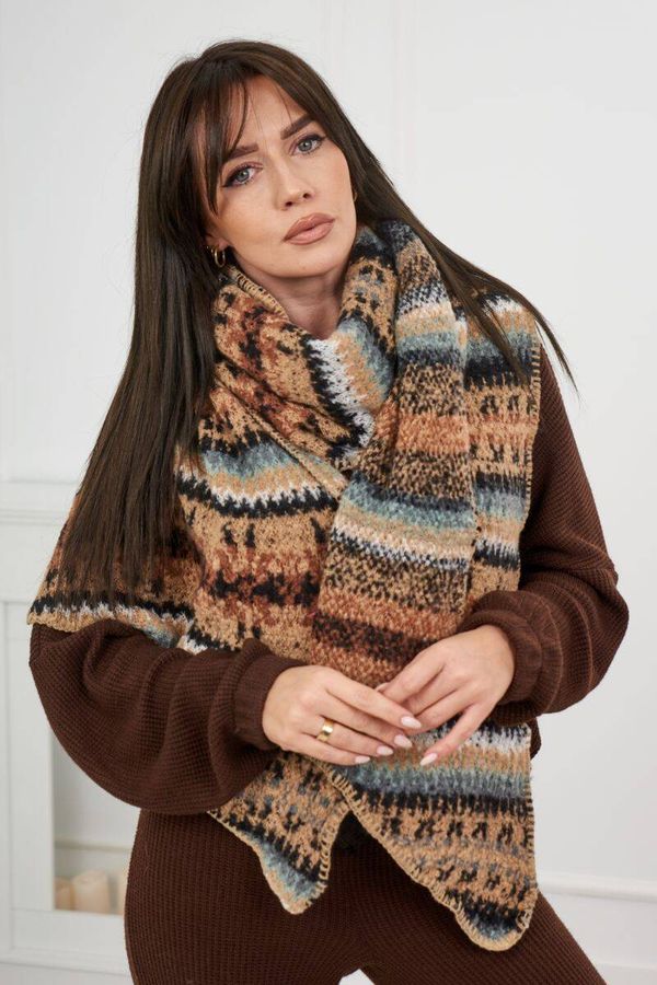 6072 WOMEN'S CAMEL SCARF + BLACK