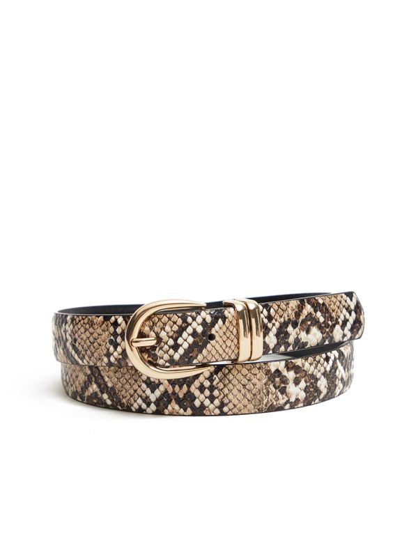 LIGHT BROWN PATTERNED WOMEN'S BELT ORSAY - WOMEN'S