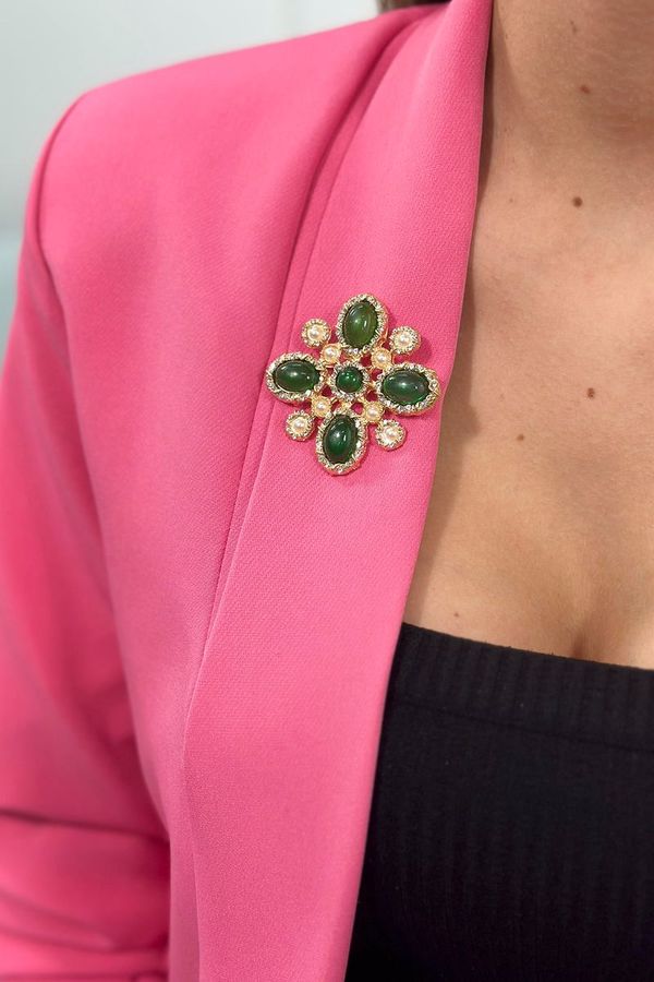 FLORAL BROOCH 2 GREEN