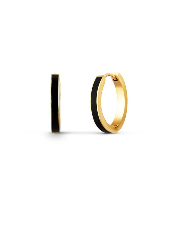 VUCH GOLD BLACK SARA EARRINGS