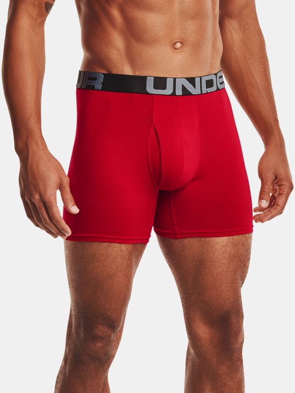UNDER ARMOUR BOXERS UA CHARGED COTTON 6IN 3 PACK-RED - MEN