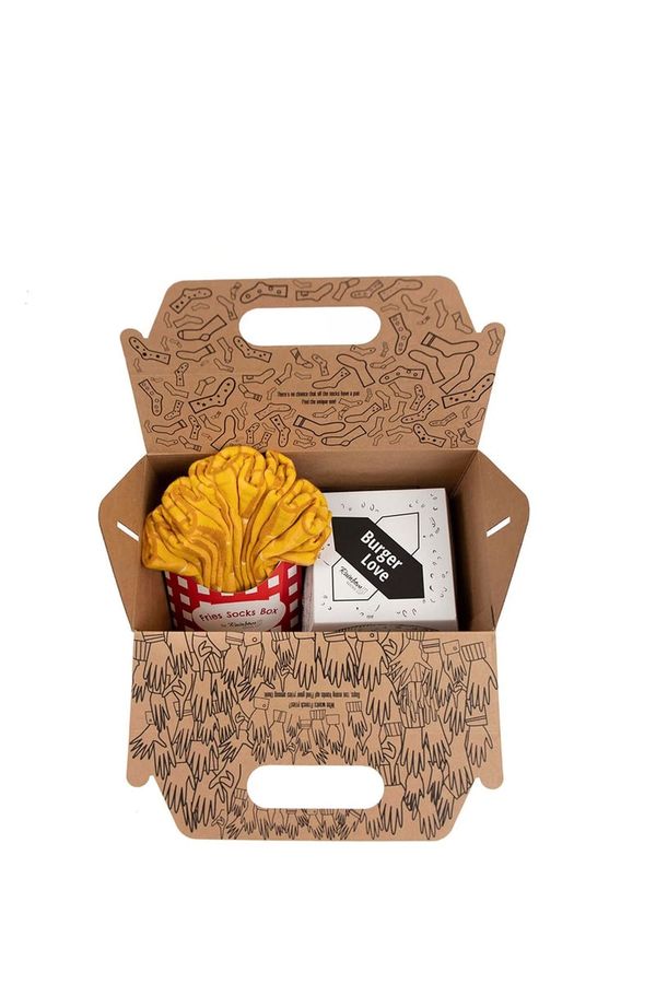 ZOOKSY/RAINBOW SOCKS RAINBOW SOCKS TAKEAWAY BURGER FRIES 4 PAIRS