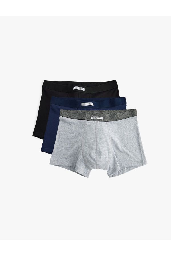 KOTON 3-PIECE BOXER SET COTTON BLEND LABEL DETAIL