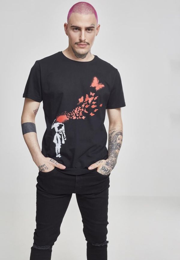 BRANDALISED - BANKSY'S GRAFFITI BUTTERFLY TEE BLACK