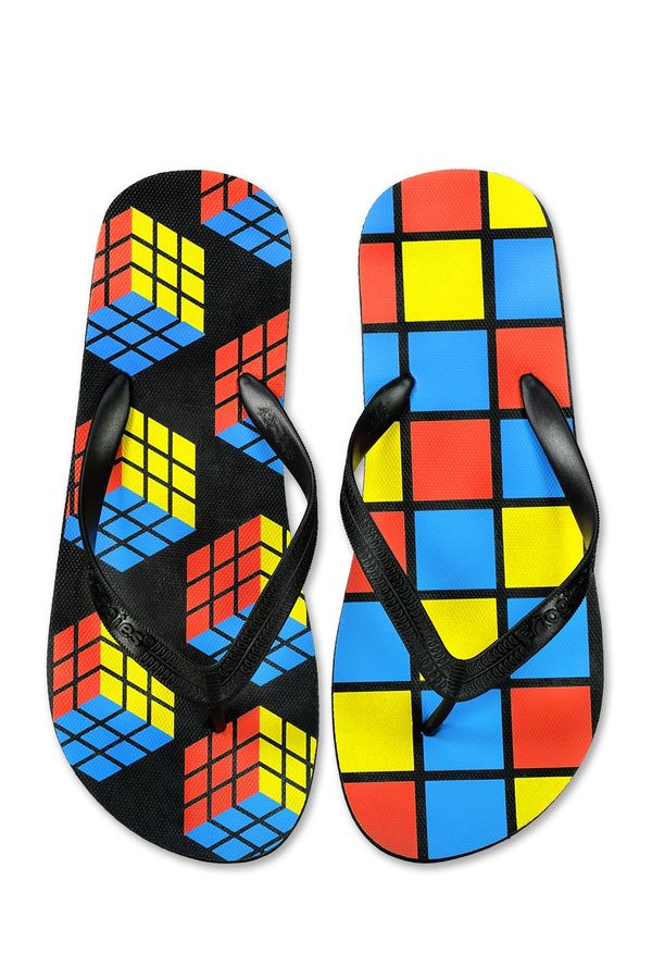 MEN'S FLIP-FLOPS FROGIES RUBIK'S CUBE