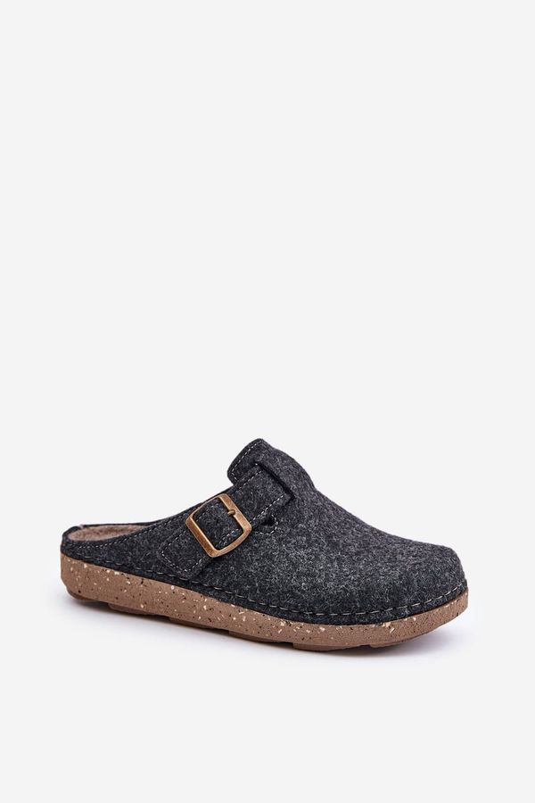 MEN'S SLIPPERS WITH BUCKLE PROFILACTIC SLIPPERS INBLU GRAPHITE
