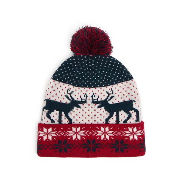 CROPP - KAPA BEANIE S PRINTOM - BORDO