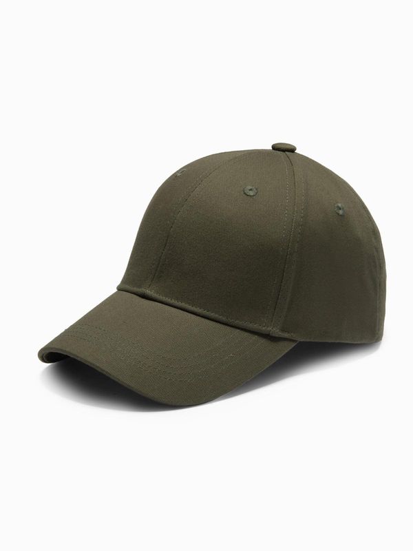 OMBRE MEN'S ONE-COLOR BASEBALL CAP - KHAKI