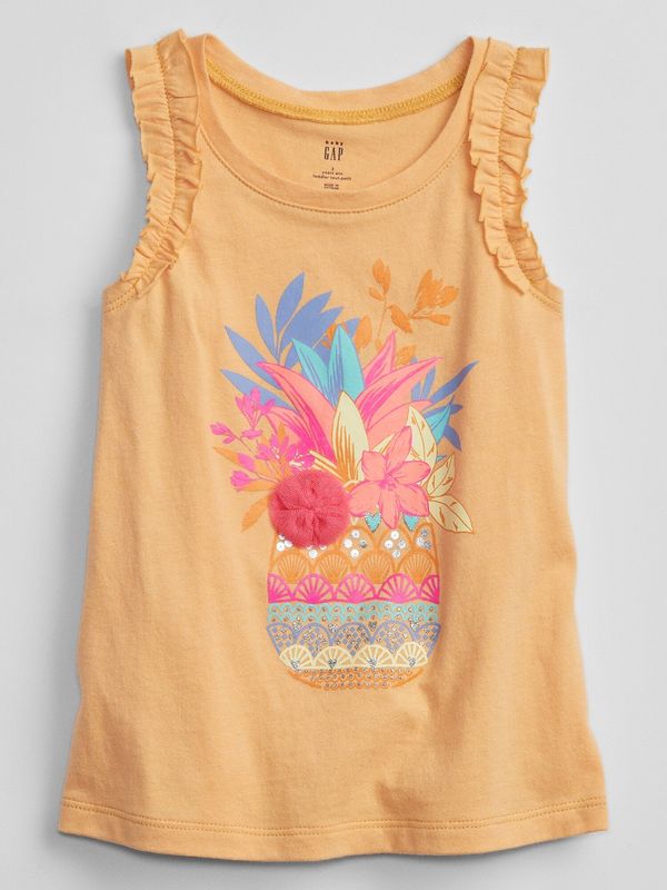 GAP CHILDREN'S TANK TOP RUFFLE GRAPHIC TANK - GIRLS