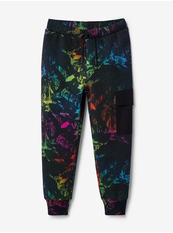 BLACK BOYS PATTERNED SWEATPANTS DESIGUAL ADAM - BOYS