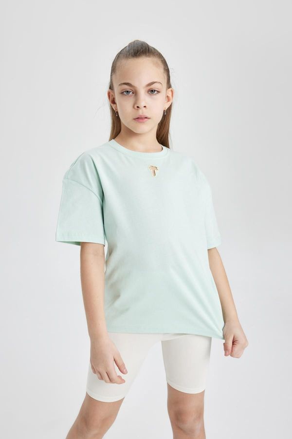 DEFACTO GIRL RELAX FIT CREW NECK SHORT SLEEVE T-SHIRT
